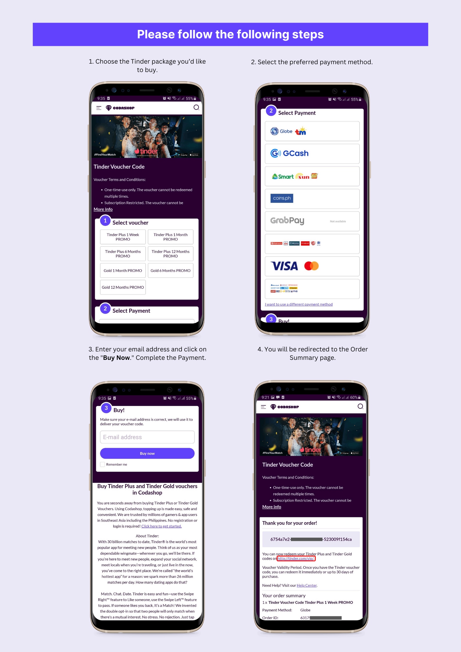 How To Purchase Tinder Voucher Code – Codashop Philippines