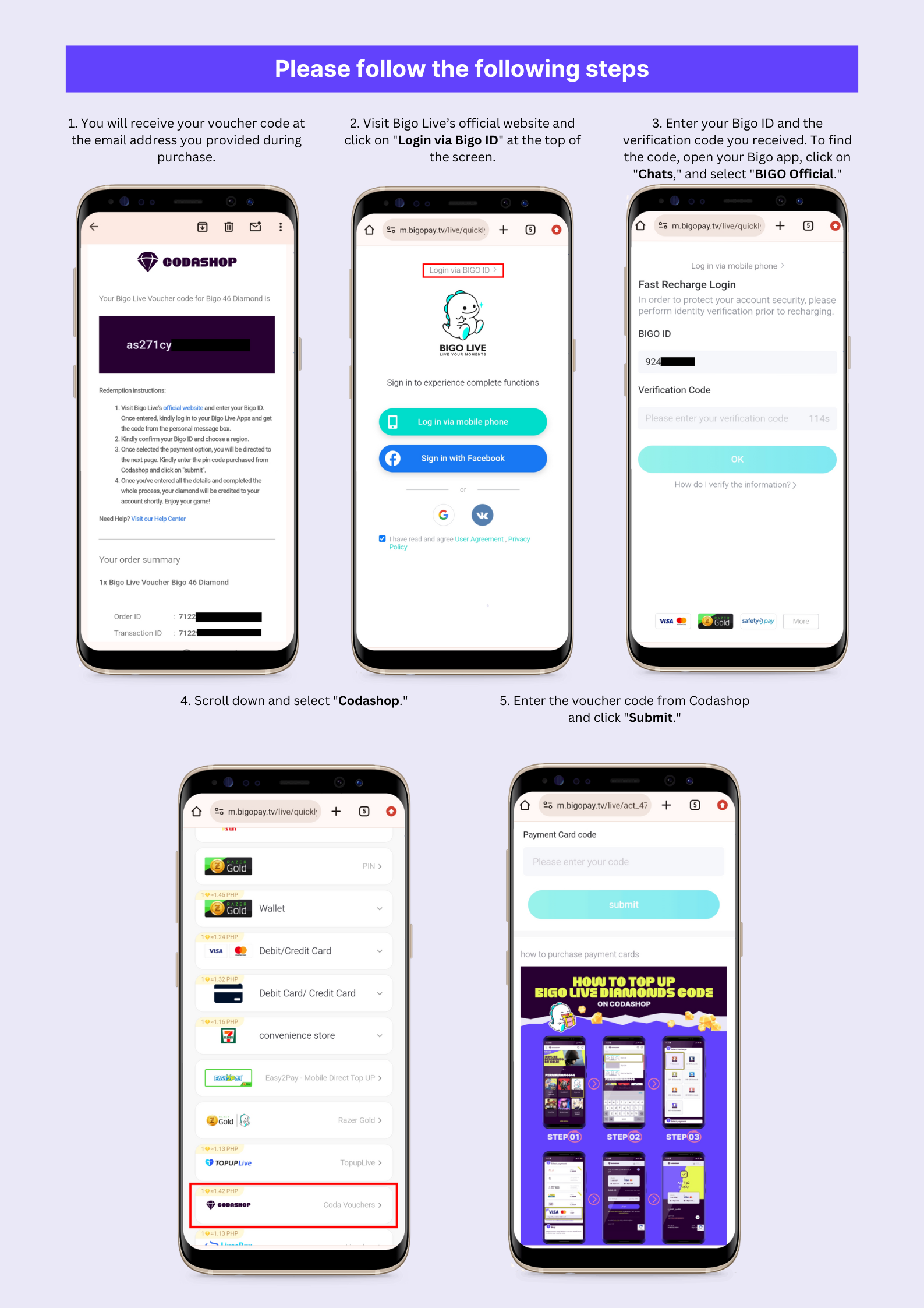 How To Redeem Bigo Live Voucher Code – Codashop Philippines