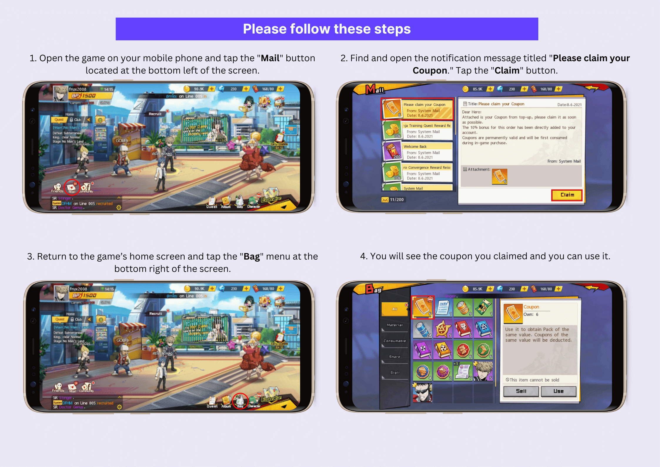 How To Redeem ONE PUNCH MAN: The Strongest Coupon – Codashop Philippines