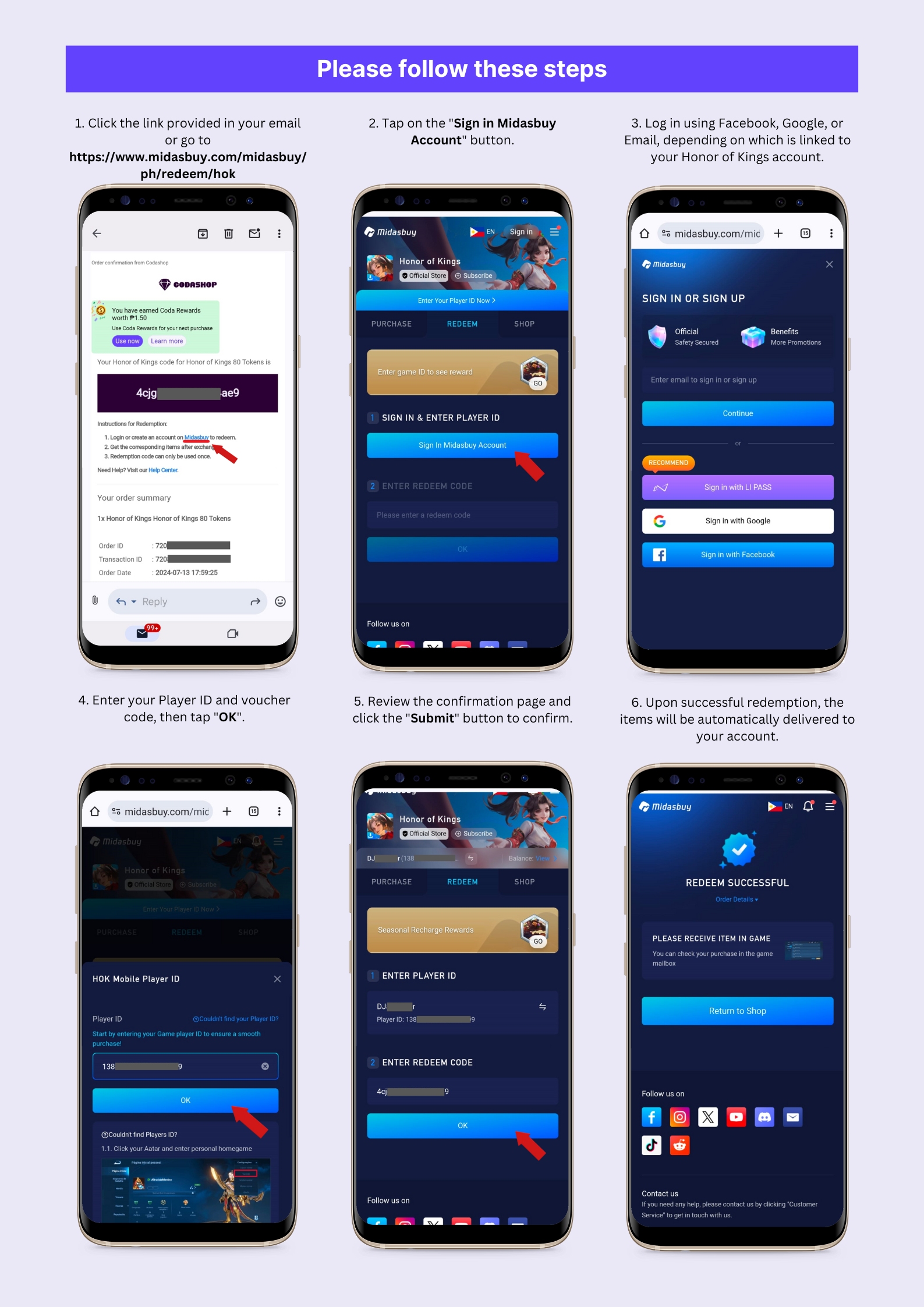 How To Redeem Honor of Kings Voucher Code – Codashop Philippines