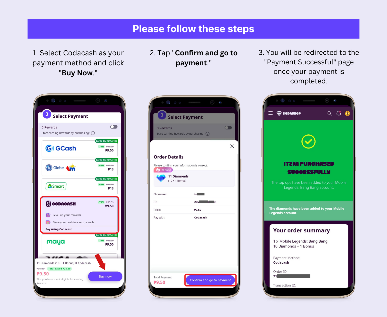How Can I Pay with Codacash on Codashop? – Codashop Philippines