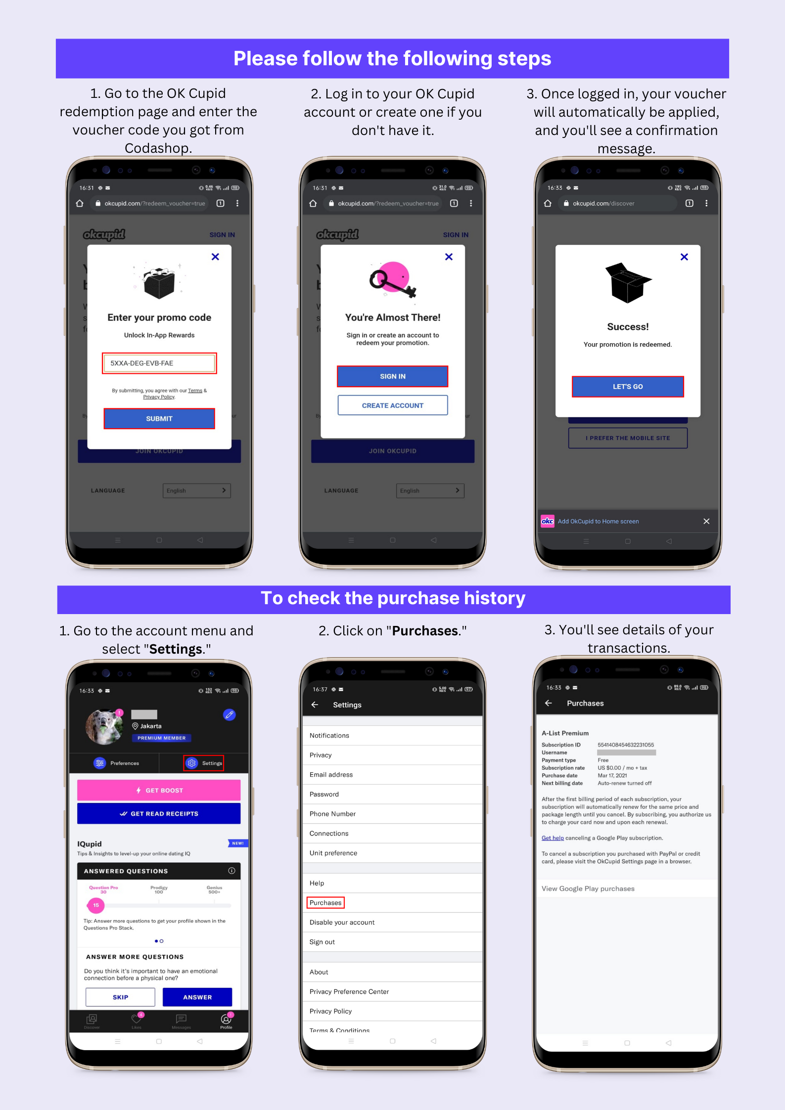 How To Redeem OK Cupid Voucher Code – Codashop Philippines