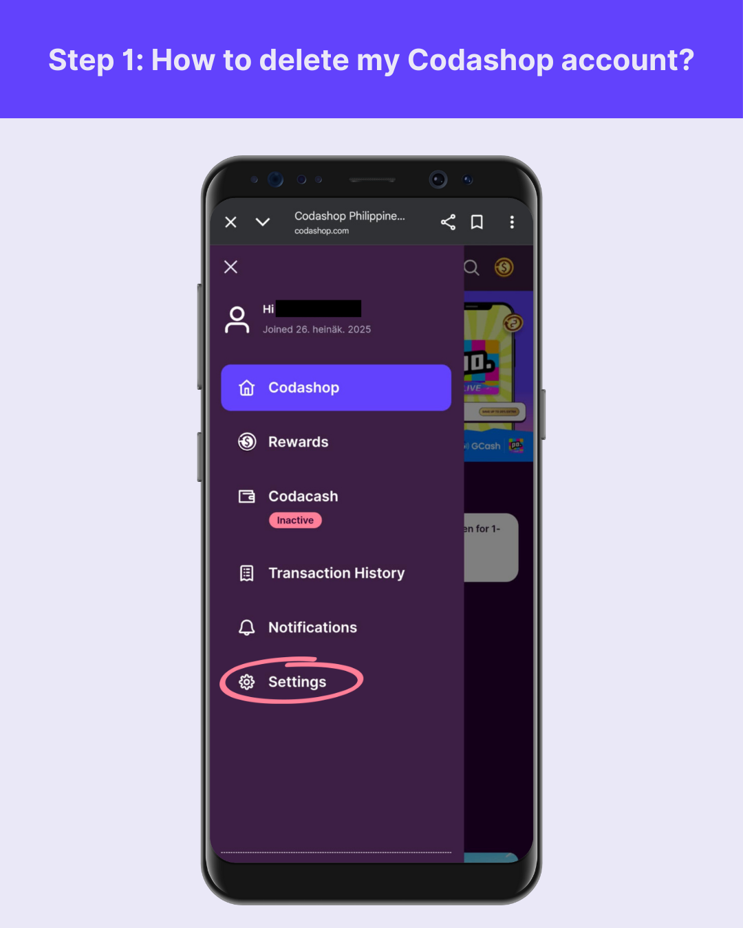 How to delete my Codashop account? – Codashop Philippines