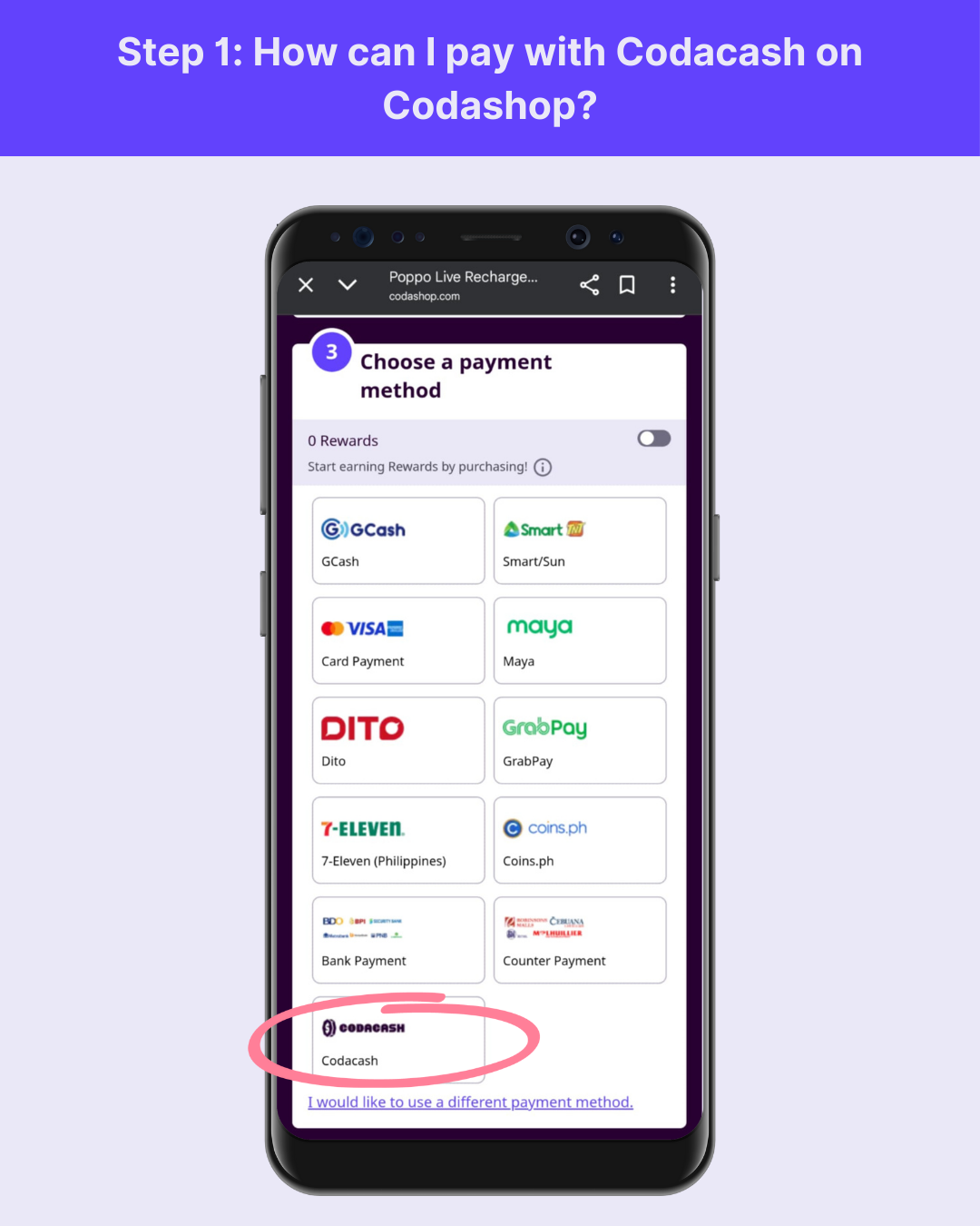 How can I pay with Codacash on Codashop? – Codashop Philippines