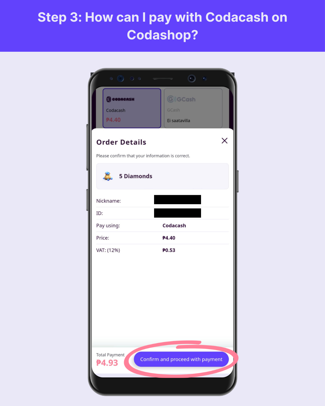 How can I pay with Codacash on Codashop? – Codashop Philippines
