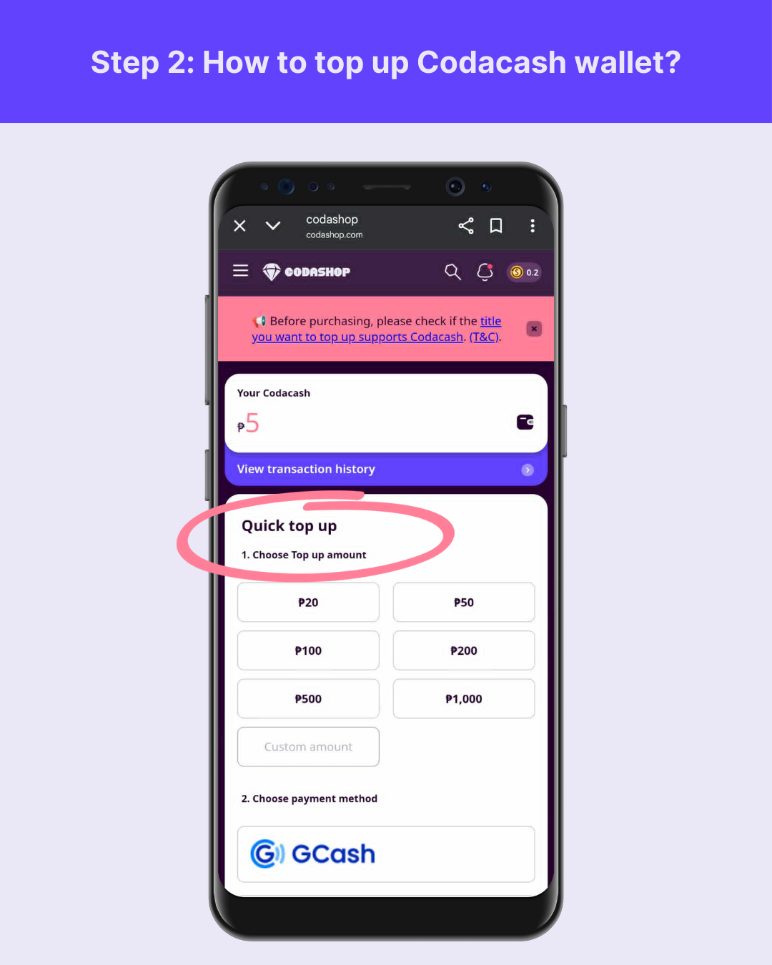 How to top up Codacash wallet? – Codashop Philippines