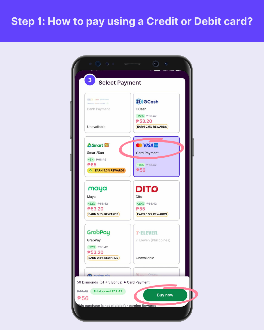 How to pay using a Credit or Debit card? – Codashop Philippines
