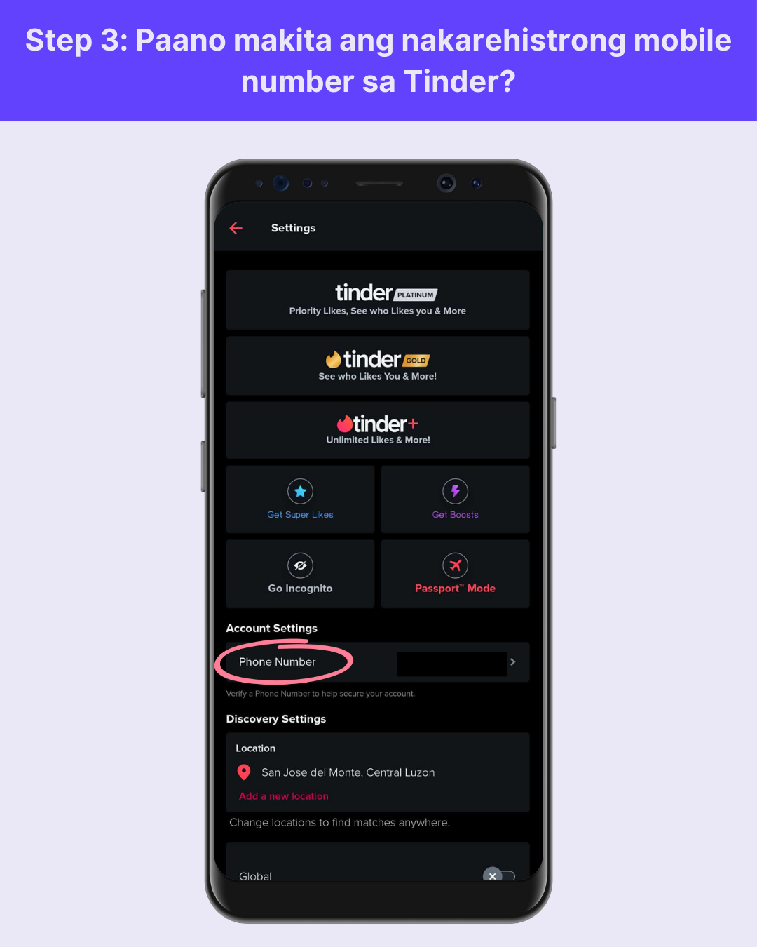 Paano makita ang nakarehistrong mobile number sa Tinder? – Codashop Philippines