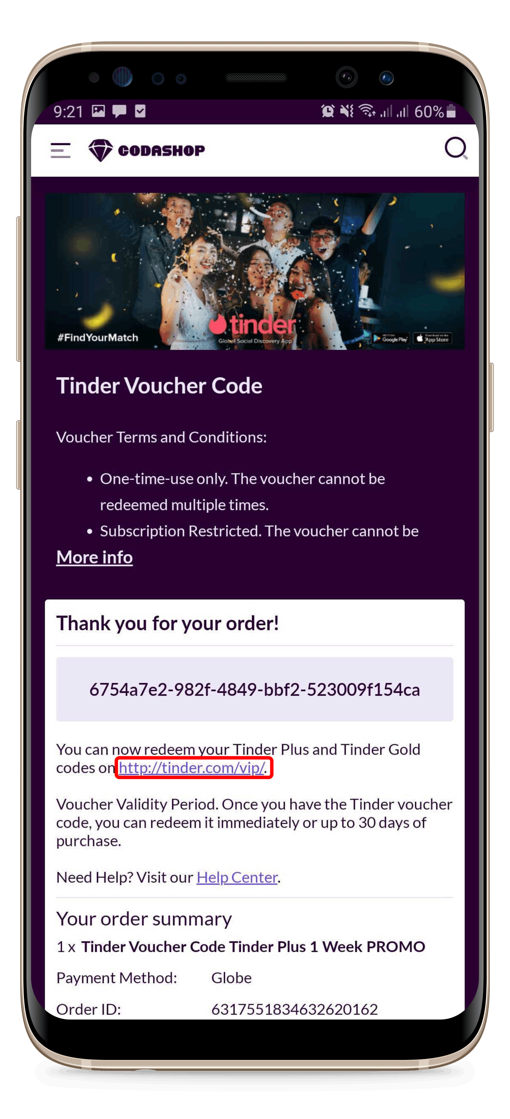 How To Redeem Tinder Voucher Code – Codashop Philippines