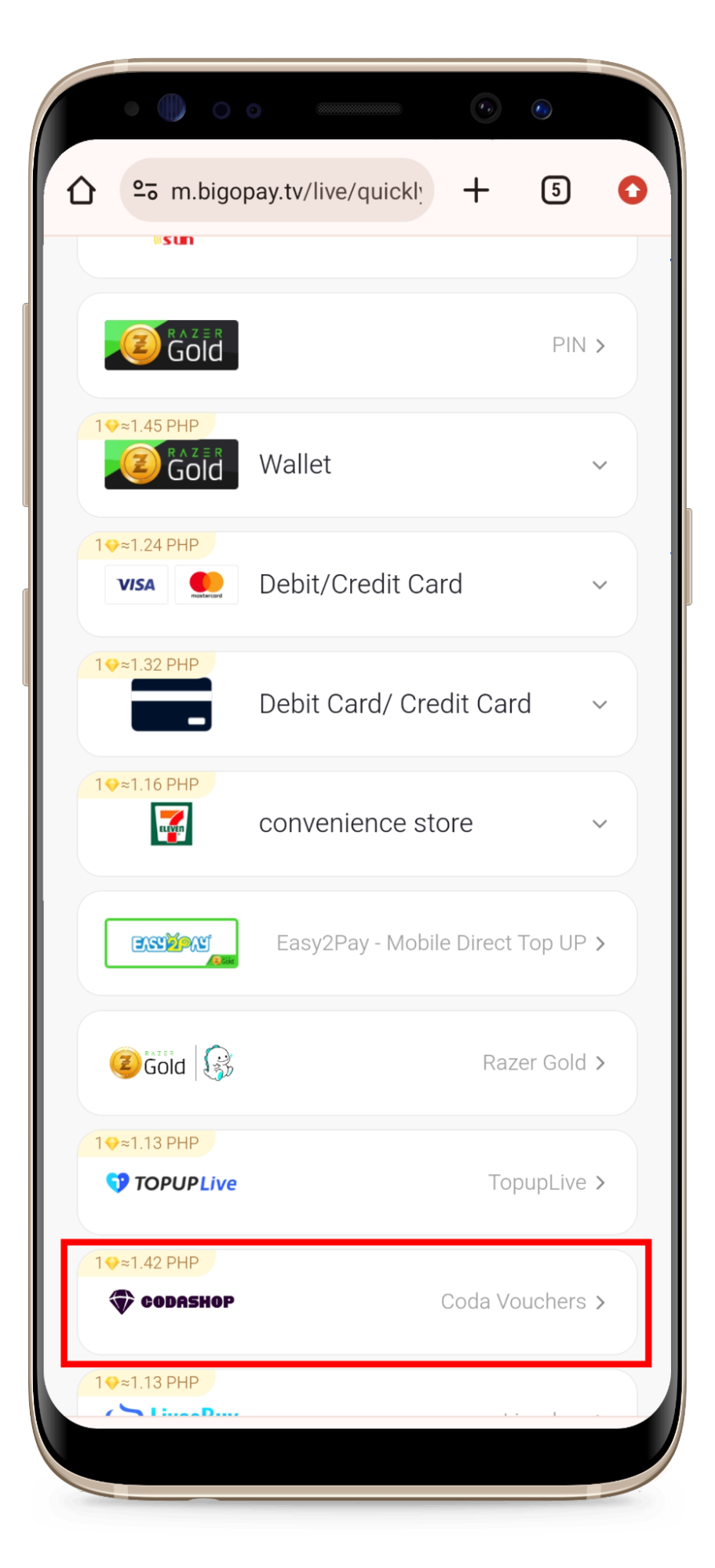 Paano mag-redeem ng Bigo Live Voucher Code – Codashop Philippines